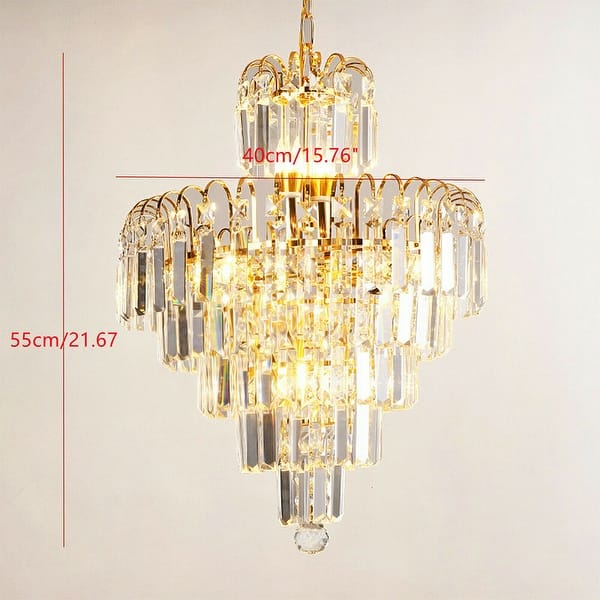 Elegant Crystal Chandelier Modern LED Ceiling Light Fixture Pendant ...