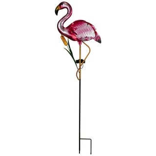 Solar Lighted Pink Flamingo Outdoor Garden Stake - 37.25" - Bed Bath ...
