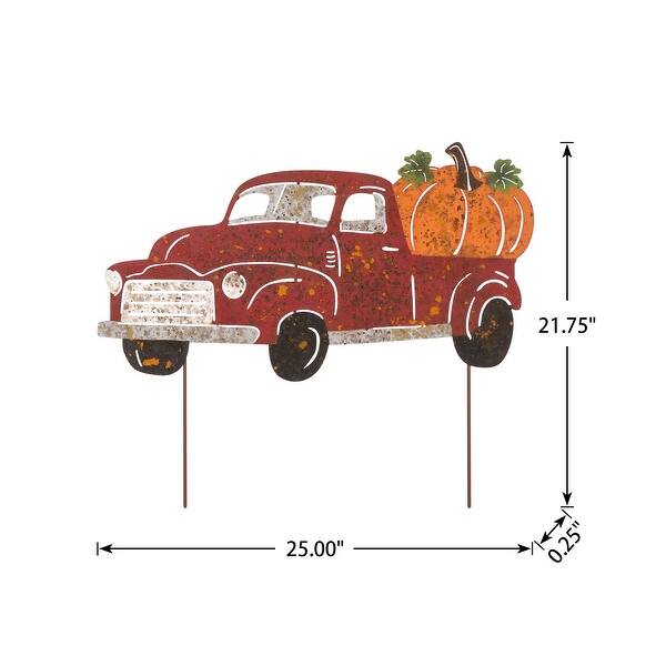Glitzhome Thanksgiving Harvest Metal Turkey Yard Stake Standing Hanging ...
