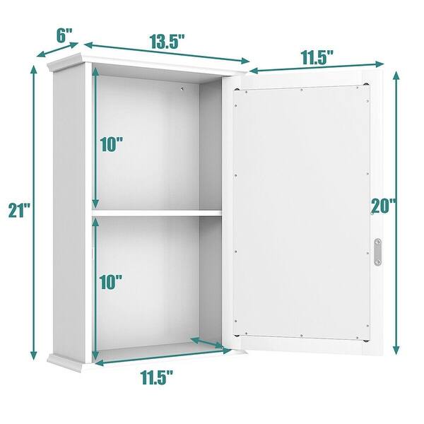 Wall Mounted Bedroom Mirror Jewelry Cabinet Bathroom Storage Box - Bed ...