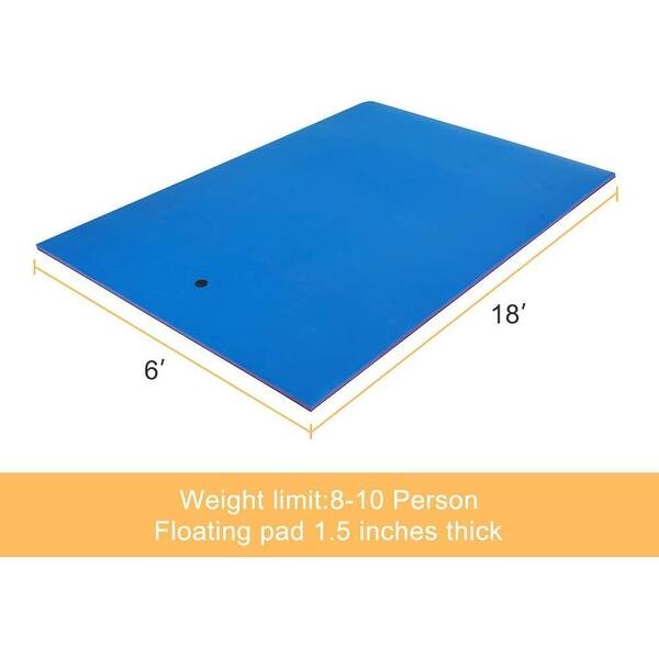 3 Layer Swimming Pool Water Floating Pad Foam Mat - 18' x 6' - Bed Bath ...
