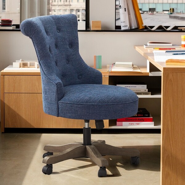Upholstered task chair with wheels store