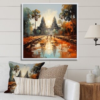 Designart "Asian Art Journey To Angkor VIII" Asian Framed Canvas Prints ...