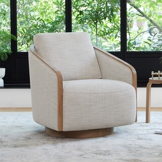 Skyler Modern Upholstered Living Room Swivel Bucket Accent Chair - Bed ...