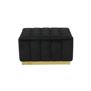 Luxe Velvet Ottoman, Modern Elegance, Black - Bed Bath & Beyond - 40854953