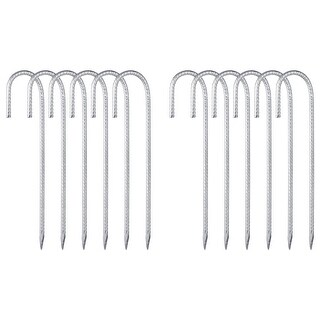 Rebars Stakes, J Hook Ground Stakes, Galvanized Steel Tent Stake Anti ...