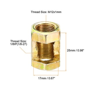 1/8IP to 1/2-18 Hex Coupling Nut Female Connector 25mm Nut Joint - Bed ...