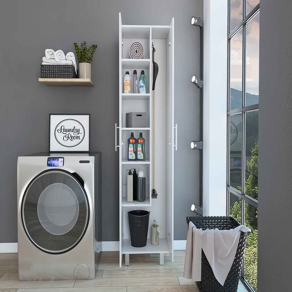 Muti-Funtional Storage Cabinet,Wardrob with 5 Tier Interior Shelves ...