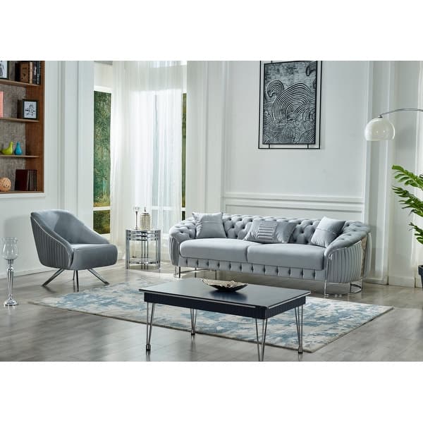 Retkit Flared Arms 2-piece Living Room Set Tufted Back - Bed Bath ...