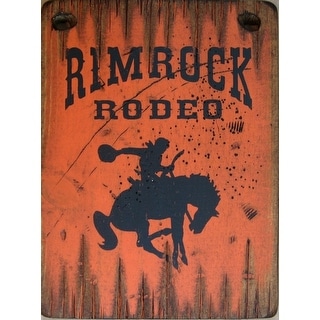 Cowboy Signs Wood Wall Hanging Rimrock Rodeo Rusty Red Black - Bed Bath ...