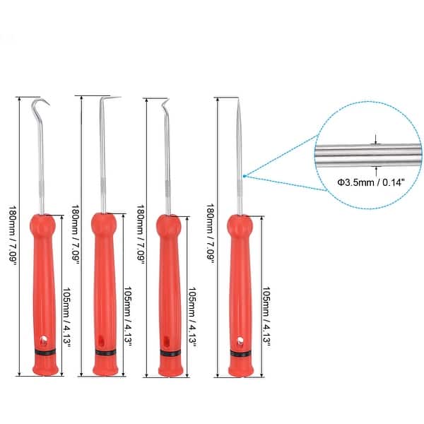 4pcs O-Ring Pick and Hook Set 180mm Precision Screwdriver Puller Remove ...