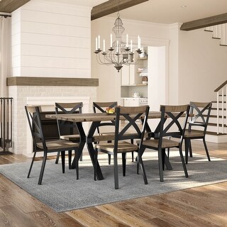 Amisco Laredo Table and Jasper Chairs 7-piece Dining set - Bed Bath ...