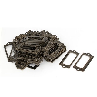 Office Library Iron Retro Style Tag Label Holder Bronze Tone 70mmx33mm ...