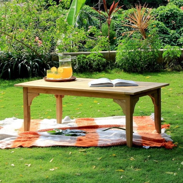 Cambridge Casual Leon Teak Outdoor Patio Coffee Table - Bed Bath ...