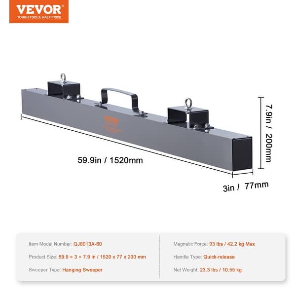 VEVOR 93 105 & 120 lbs Hanging Magnetic Sweeper Nail Hang-Type Forklift ...