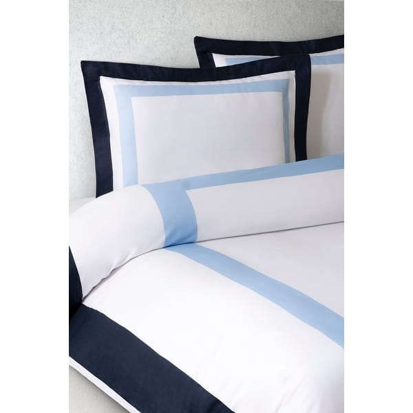 Brooks Brothers Double Border Cotton Sateen Duvet Cover Set - On Sale ...