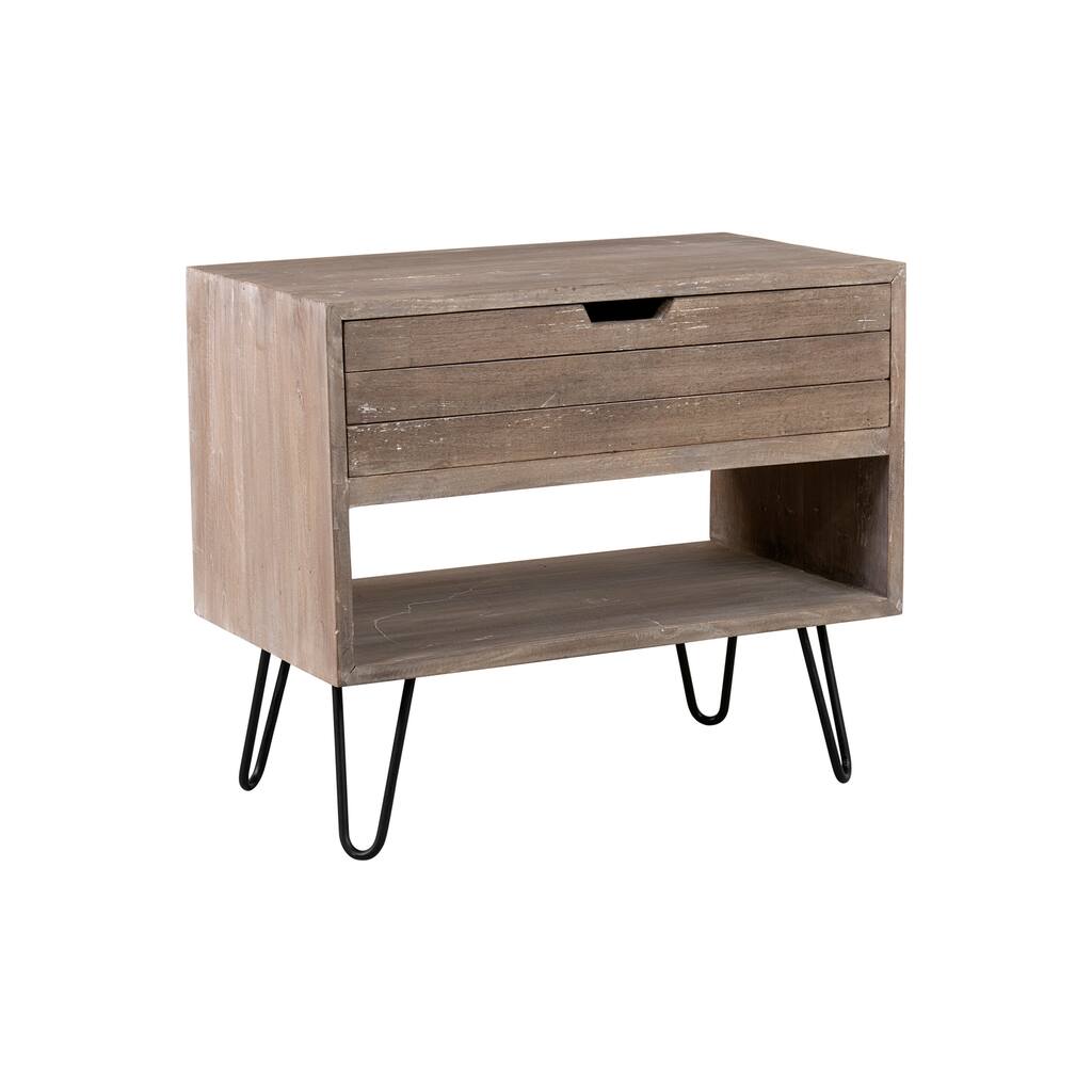 Mid-Century Modern Mindi Wood Accent Table With Drawer by East at Main ...