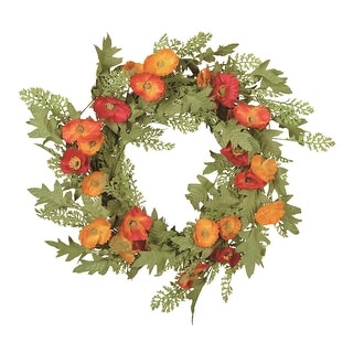 Transpac Plastic 24" Multicolor Spring Poppy Flower Wreath - Bed Bath ...