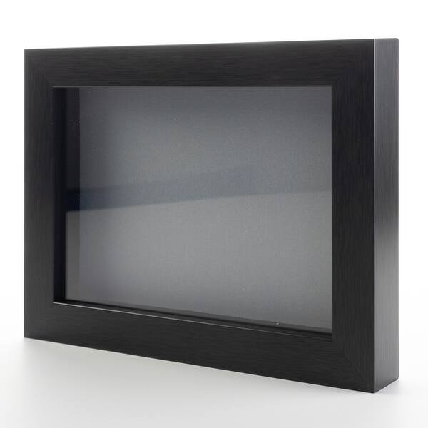 Charcoal 12x12 Wood Shadow Box with Grey Acid-Free Backing - With 5/8 ...