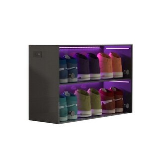 6 Pairs shoe rack Black storage box Particle Board storage totes - Bed ...