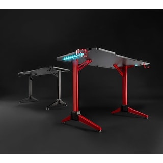 Computer Gaming Desk Table with Multi-Color LED Light - On Sale - Bed ...