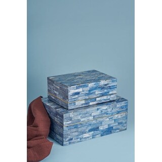 Monaco Blue Decorative Boxes, Set of 2 - Bed Bath & Beyond - 35434346