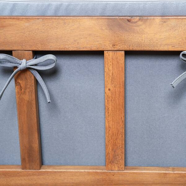 4 Pieces Patio Sectional Sofa with Coffee Table & Solid Acacia Frame ...