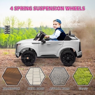 2025 Cadillac Escalade 12V Kids Ride-On Car, Dual Seats, Remote ...