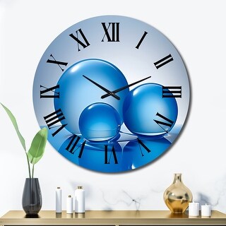 Designart "Serenity Sapphire Circular Spheres" Modern Geometric ...