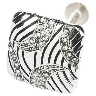 Silver Elegance Square with Rhinestones 1 Inch Drawer Pull Ganz - Bed ...