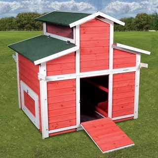 Little Red Hen Big Red Barn Chicken Coop for up to 12 Chickens - Bed ...