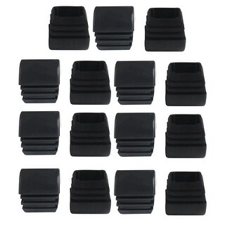 15pcs 25 x 25mm Plastic Domed Square Ribbed Tube Inserts End Cover Caps ...