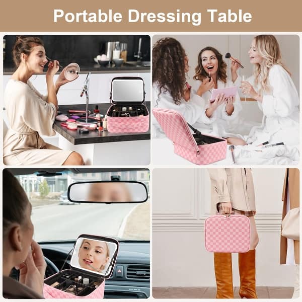 makeup suitcase with mirror