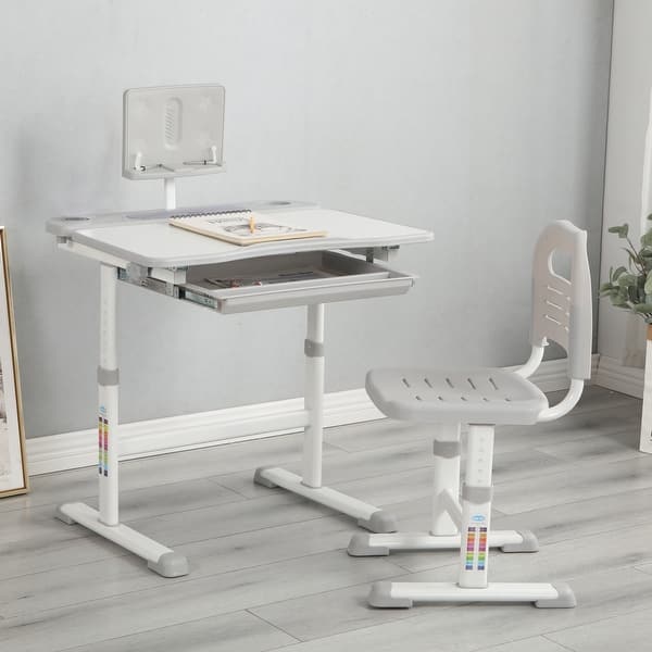 Nestfair Adjustable Kids Study Table Sets with Tilt Desktop - Bed Bath ...