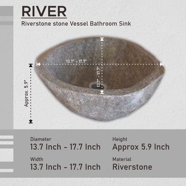 RIVER Unique Handcrafted River Stone Natural Bathroom Vessel Sink - Bed ...