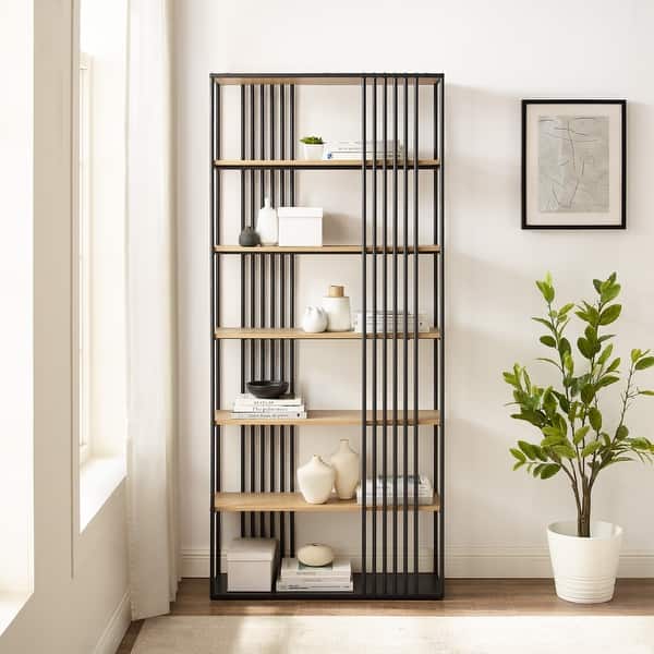 Walker Edison Contemporary Open Slat Bookshelf - Bed Bath & Beyond ...