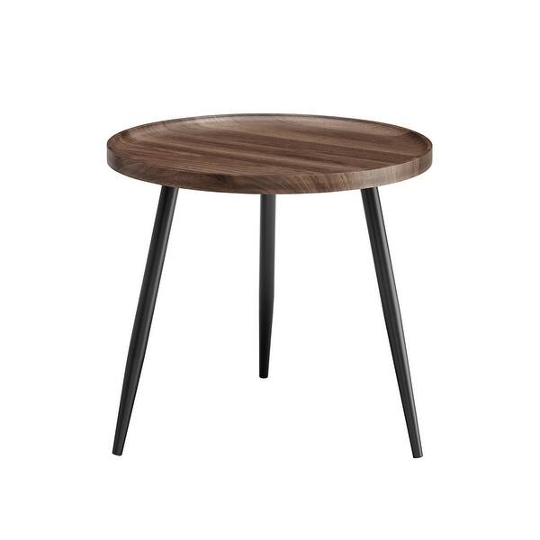 Danya B. Paxton Raised Lip Edge Side Table with Modern Black Metal ...