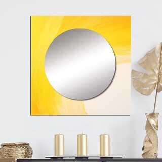 Designart "Yellow Chroma Curve" Rainbow Wall Mirror - Landscapes Large ...