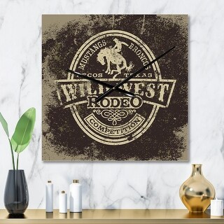 Designart 'Wild west rodeo' Modern wall clock - Bed Bath & Beyond ...