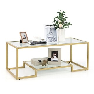 Modern 2-Tier Rectangular Coffee Table - Bed Bath & Beyond - 37963433