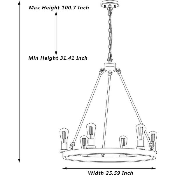 The Gray Barn Highclere 6-light Wagon Wheel Farmhouse Chandelier - Bed ...
