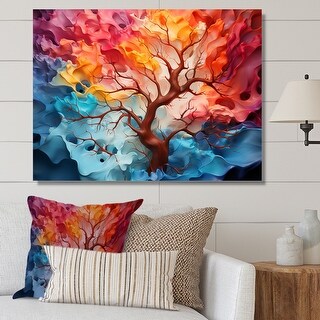 Designart "Maple Tree Colorful Abstraction II" Tree Maple Wall Art ...