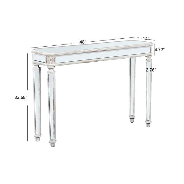 Mirrored Console Table with Wood Grain Carving Process, Entryway Table ...