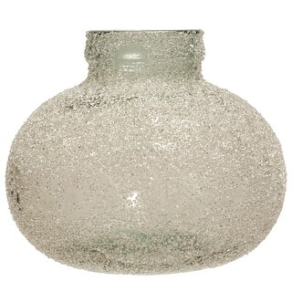 Translucent Clear Crackle Glass Round Vase - Bed Bath & Beyond - 22120738