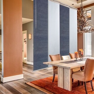 Serene Slate/Ashen Mist 4-Panel Adjustable Extendable 48"-88"W X 94"L ...