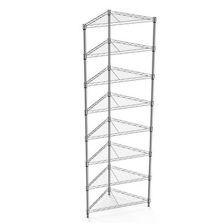Chorme Metal 8 Tier Triangles Bathroom Corners Shelf with Liners - Bed ...
