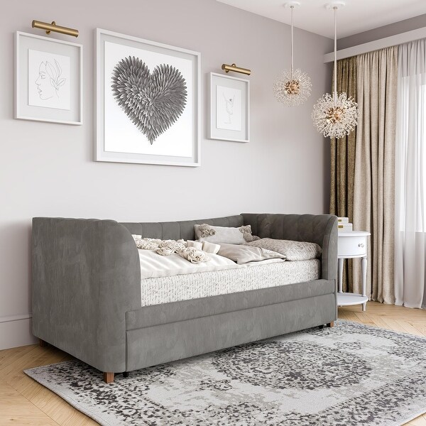 Velvet twin daybed with trundle store