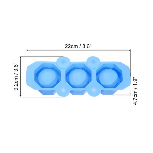 Shot Glass Ice Mold, 3-Cavity Octagon Ice Cube Tray for Freezer - Bed ...