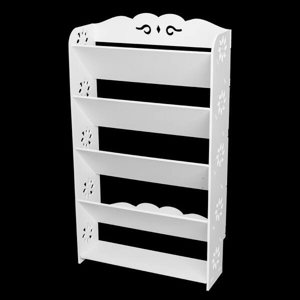 Five Tiers Wood plastic Board Bevel Carved Shoe Rack - Bed Bath ...