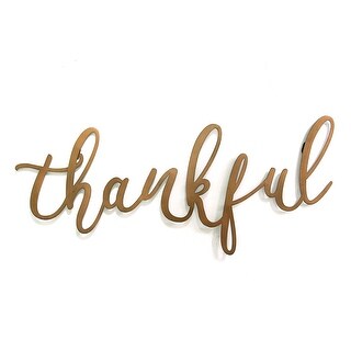 Bronze Thankful Metal Script Wall Decor - Bed Bath & Beyond - 39588697